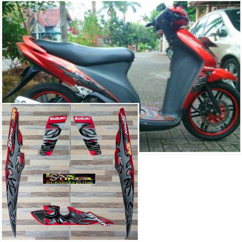 Jual striping original Suzuki SPIN 125 SR merah tahun 2011 | Shopee ...