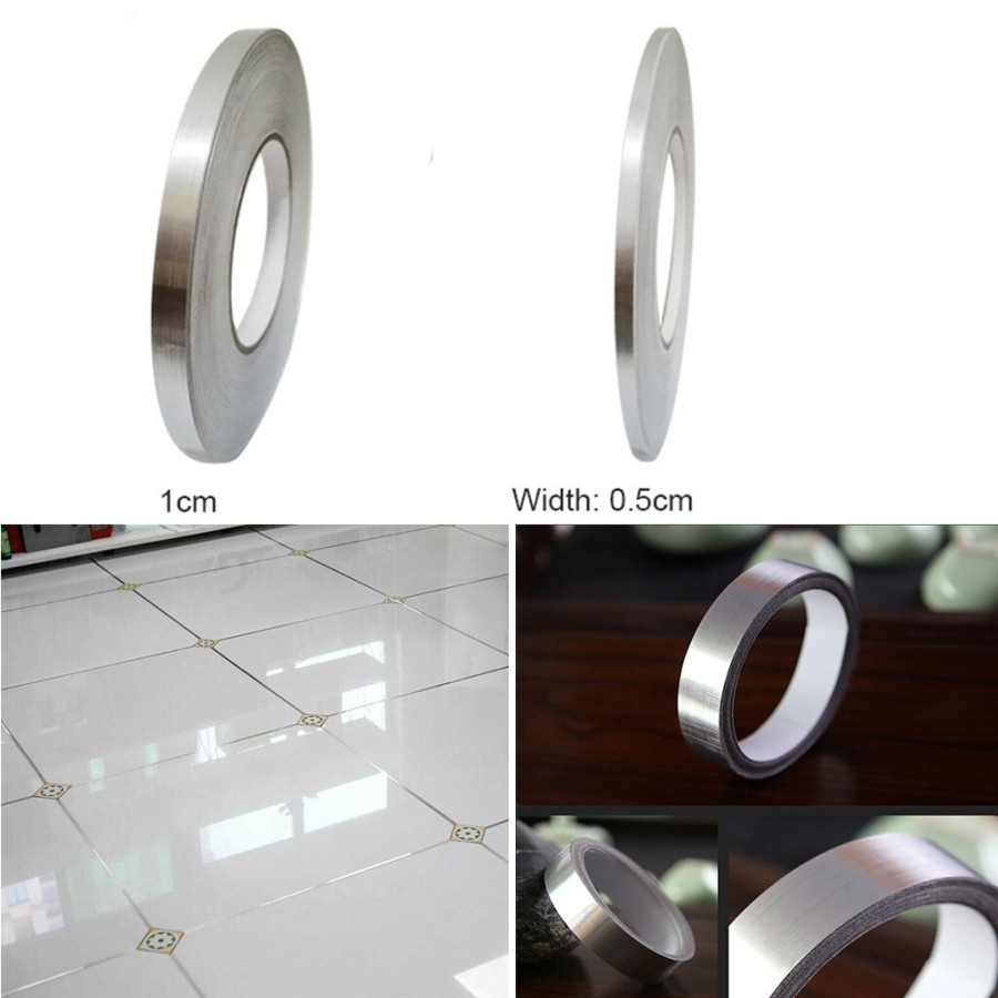 Jual STIKER LANTAI GOLD SILVER ROSE GOLD LIST 50M GARIS KRAMIK NATT ...