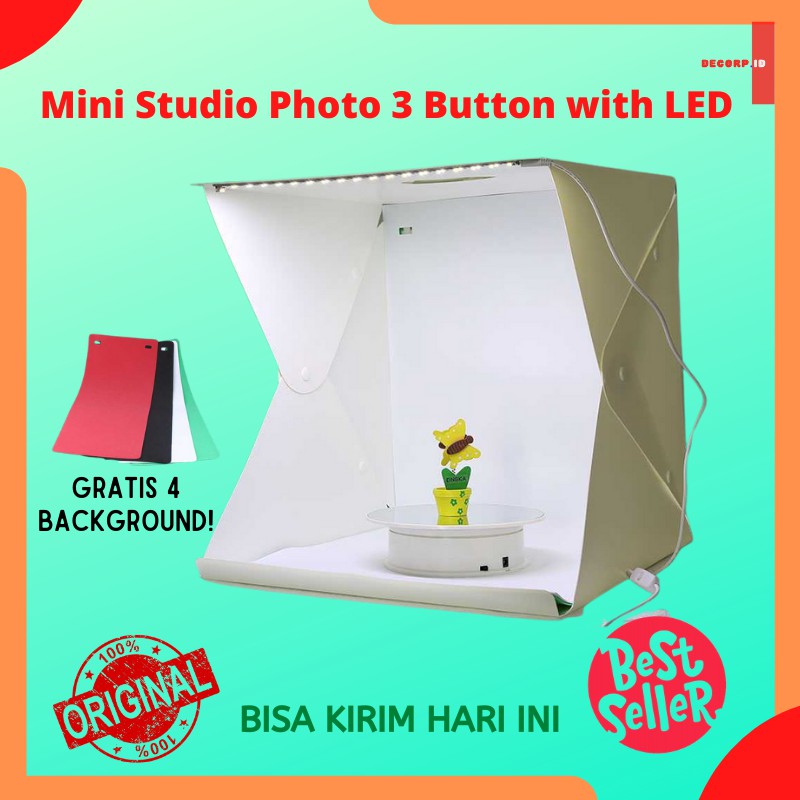 Jual Mini Studio Photo Box Lipat Portable Lampu LED Photo Studio Mini 3 ...