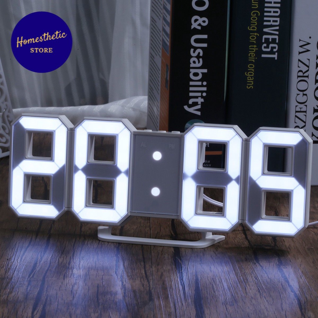 Jual Jam Meja Digital Modern Style Aesthetic LED Digital Clock Wall Jam ...