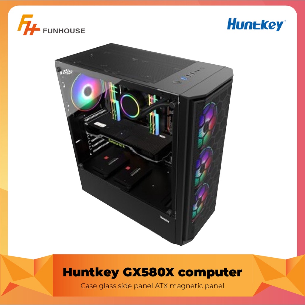 Jual Huntkey GX580X Computer Case Glass Side Panel ATX Magnetic Panel ...