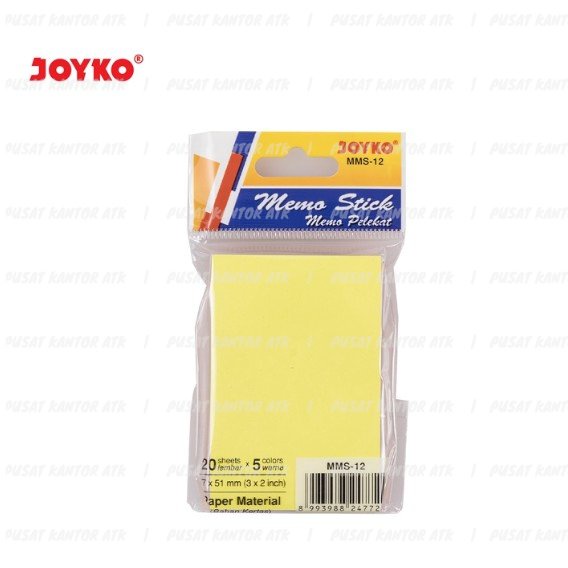 Jual Sticky Note Memo Joyko MMS-12 100 Lembar 5 Warna | Memo Tempel Polos Berwarna Index ...