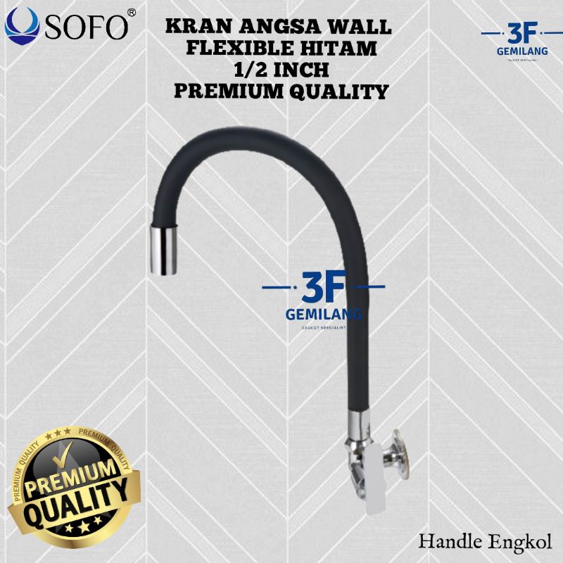 Jual Sofo - Kran ANGSA WALL HITAM FLEXIBLE STYLIST 1/2 INCH PREMIUM QUALITY | Shopee Indonesia