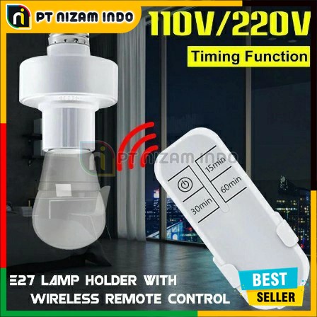 Jual Ruibao Fitting Lampu Remote Control Wireless E27 220V Socket 1 Set ...