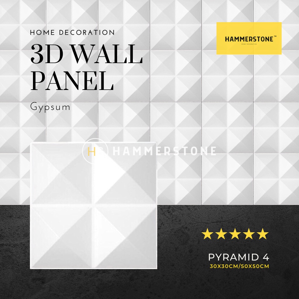 Jual 3D Wallpanel Gypsum Semen Pyramid 30x30cm/Wall decoration/Dekorasi ...