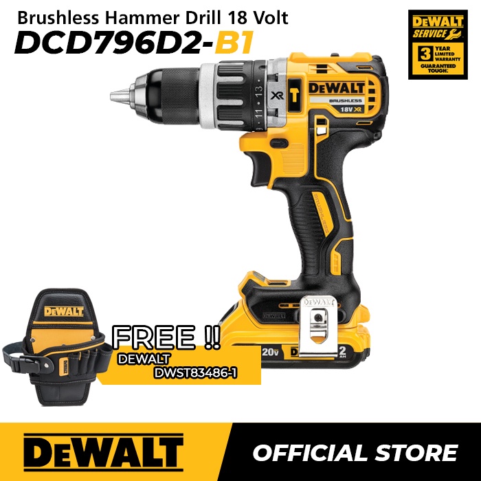 Jual Dewalt DCD796D2 20V 2.0Ah Brushless Hammer Free DWST83486-1 Pouch ...