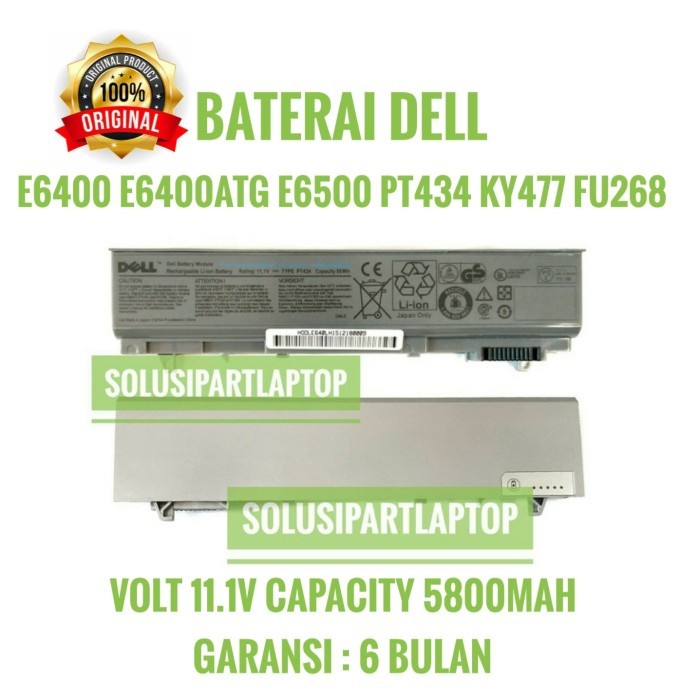 Jual PUAS Batere Baterai laptop Dell Latitude E6400 E6410 E6500 E6510 E8400 Ori | Shopee Indonesia
