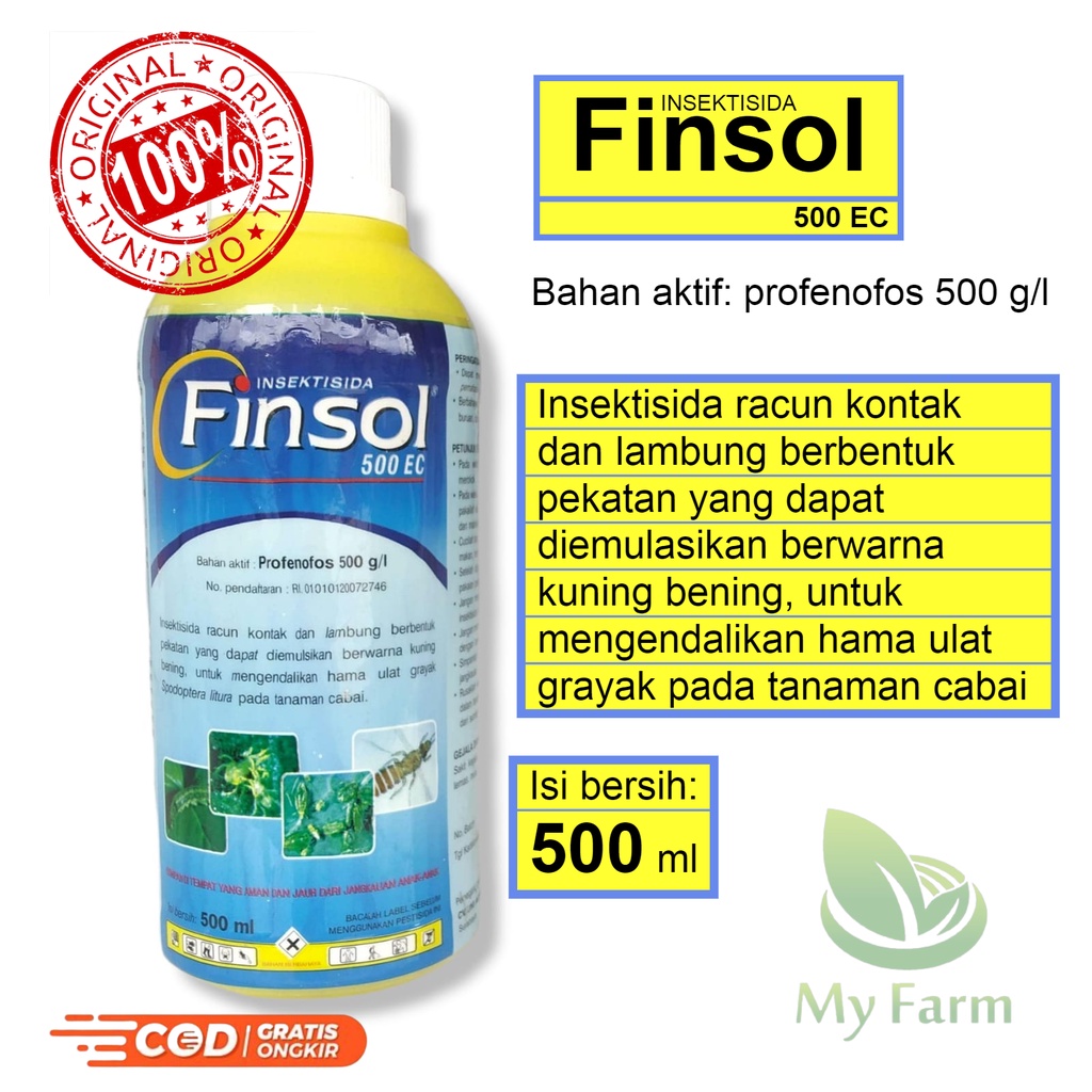 Jual Insektisida Finsol 500Ec 500Ml Obat Semprot Hama Tanaman cabe ...