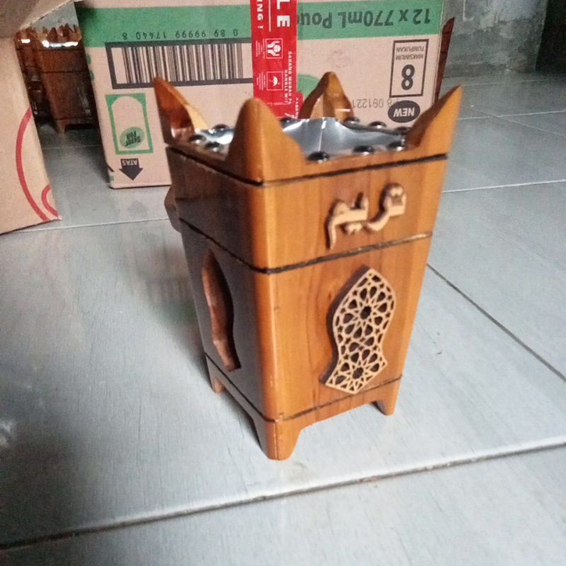 Jual tempat bakar bukhur mabkhara bukhur tarim Wood slince | Shopee ...