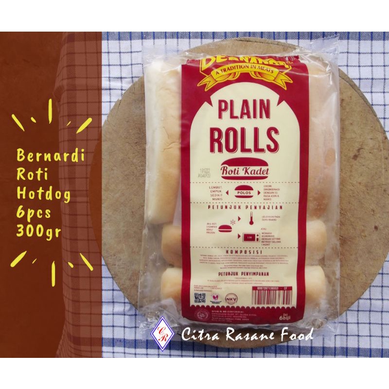 Jual Bernardi Roti Plain Rolls / Roti Hotdog 6pcs 300gr | Shopee Indonesia