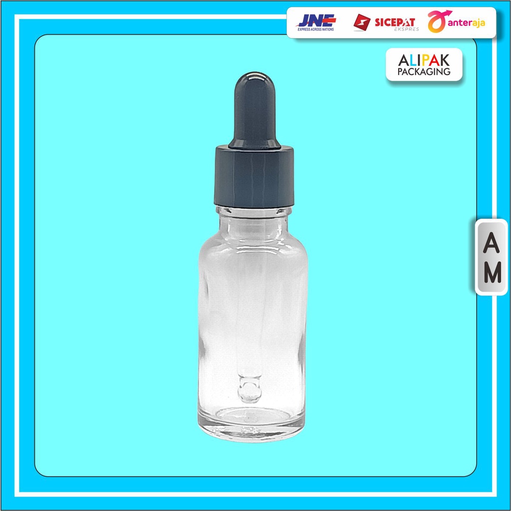 Jual BOTOL PIPET 20ml BENING KACA TEBAL RING MULUS HITAM KARET HITAM ...