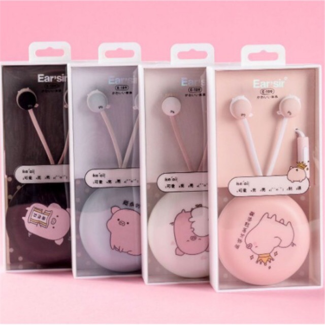 Jual [E-129] / [E-153] Headset Earphone Karakter PIG PIGGY / Earphone ...