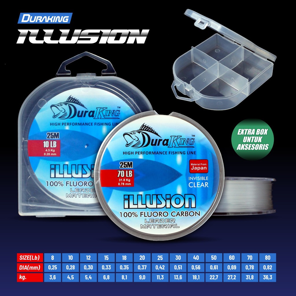 Jual SENAR LEADER DURAKING ILLUSION FLUORO CARBON 25M | Shopee Indonesia