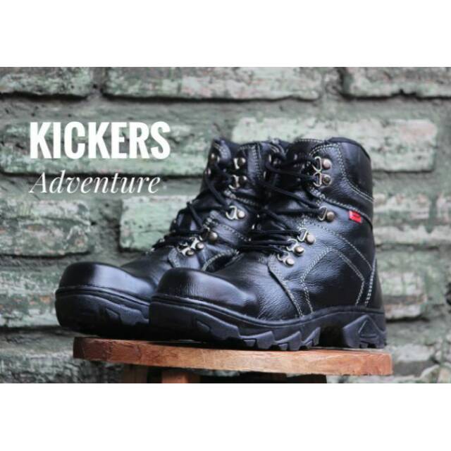 Jual Sepatu kickers boot safety kulit asli kerja lapangan turing naik ...