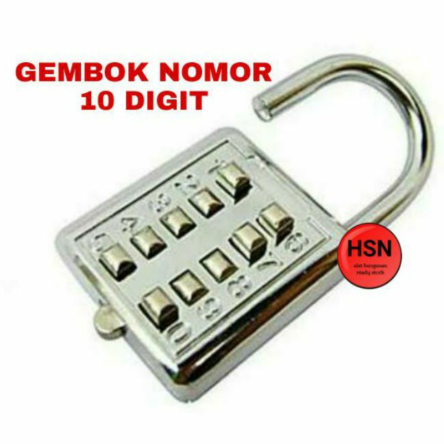Jual GEMBOK PIN 10DGT - GEMBOK RUMAH TANPA KUNCI - GEMBOK NOMOR ANGKA ...
