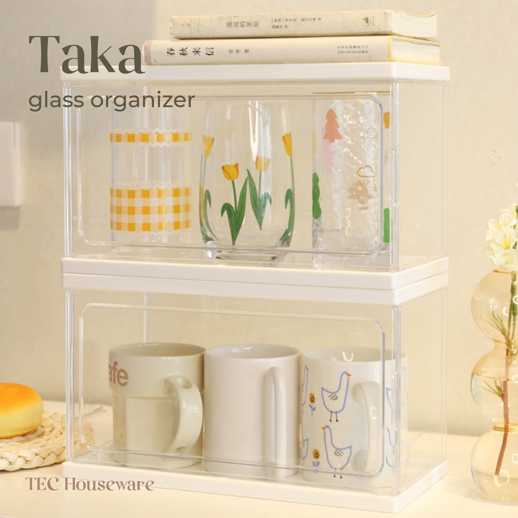 Jual 【TEC】TAKA Glass Organizer Tempat Gelas Rak Organizer PET ...
