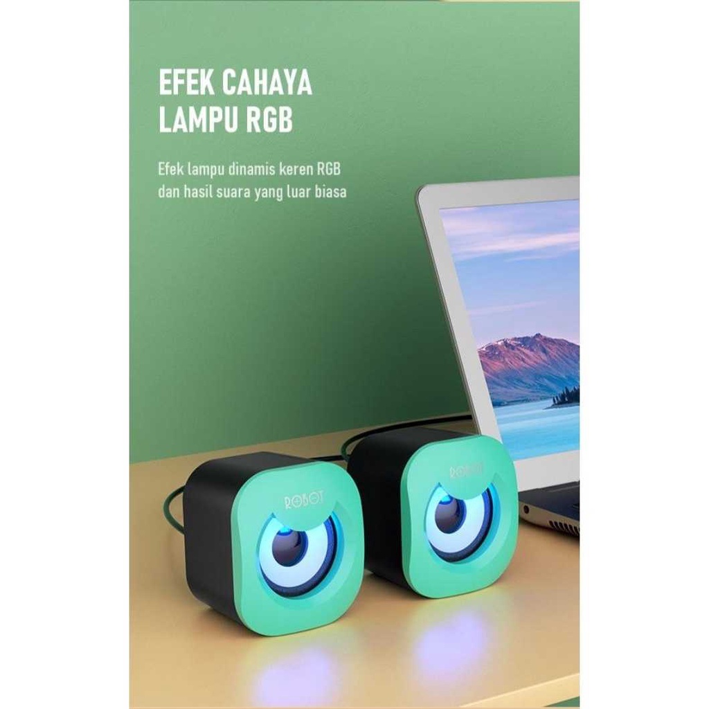 Jual Robot RS180 Speaker Multimedia USB Speaker RGB 4W - Biru | Shopee Indonesia