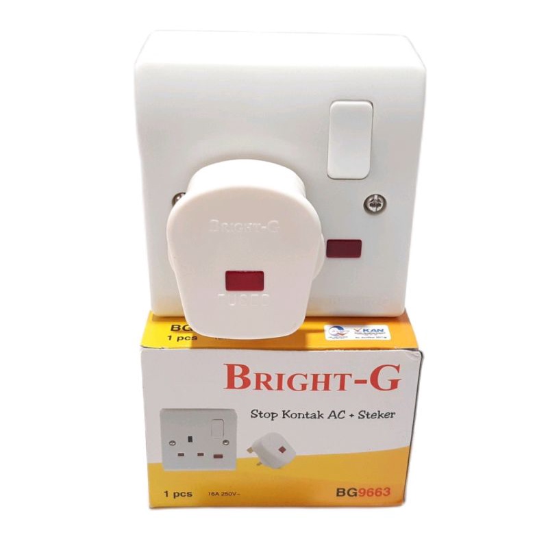 Jual STOP KONTAK AC + STEKER COLOKAN SATU SET BRIGHT G | Shopee Indonesia