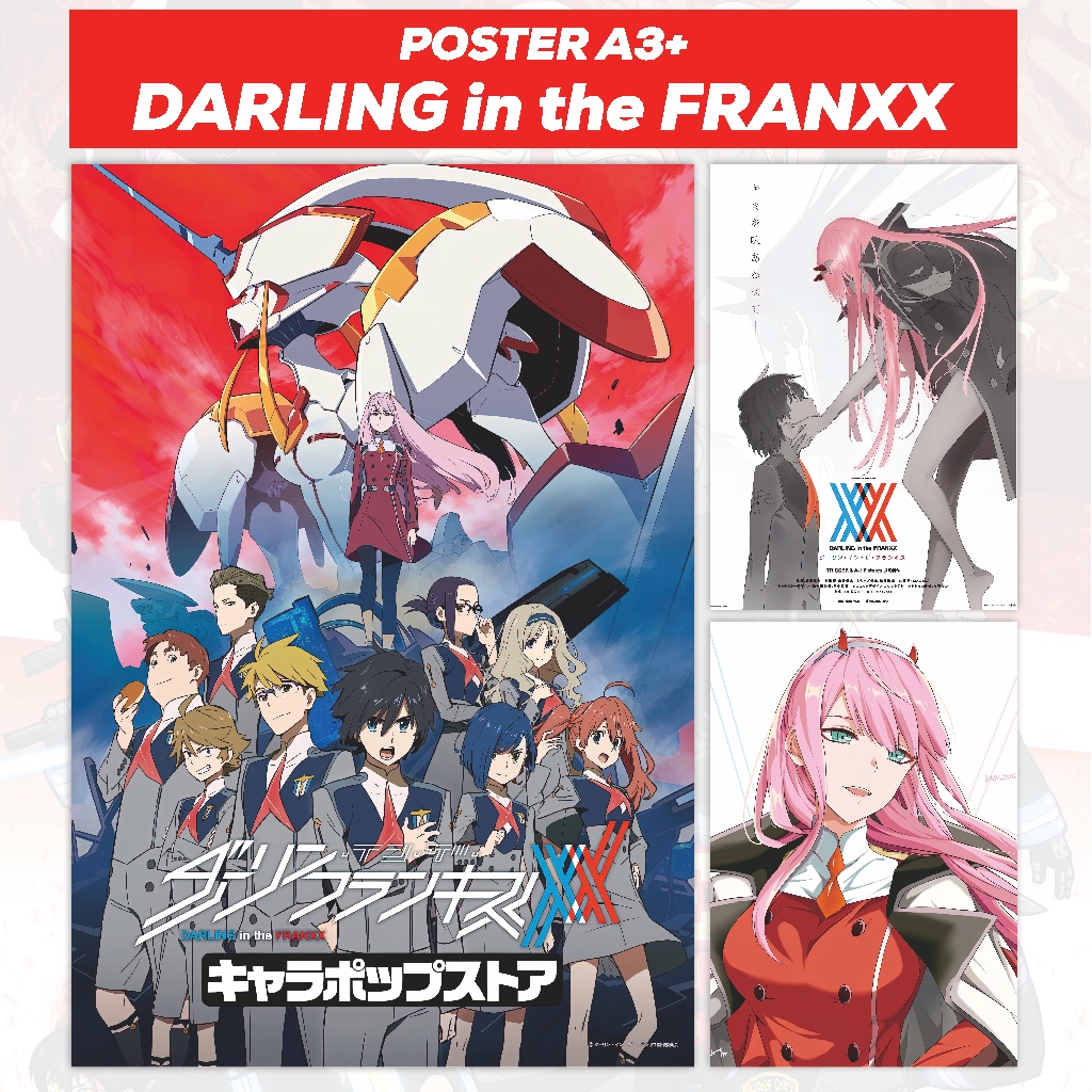 Jual Poster Anime Darling In The FranXX - Size A3+ Zero Two Hiro Ichigo ...