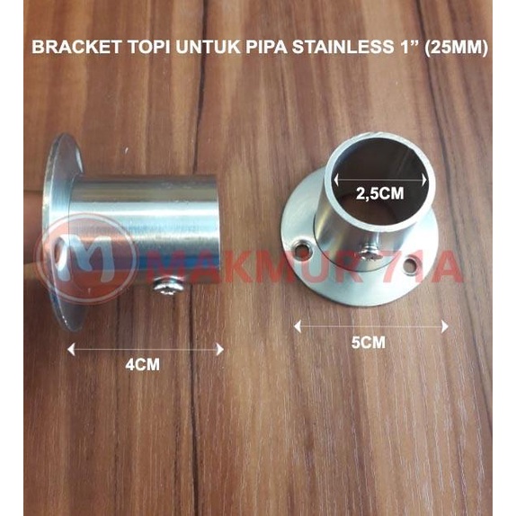 Jual Fitting Bracket Topi 1 Inch Stainless / Dop Pipa Bulat / Bracket ...