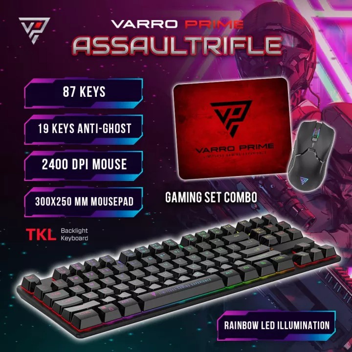 Jual KEYBOARD GAMING VARRO ASSAULTRIFLE TKL COMBO (KEYBOARD+MOUSE ...