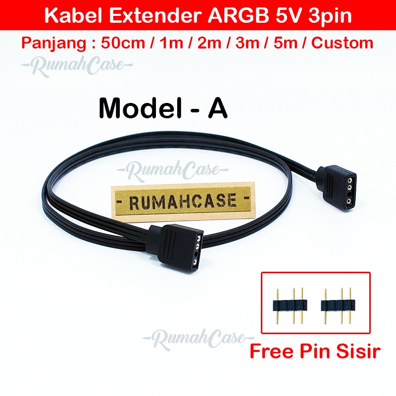 Jual Kabel Extender ARGB 5V 3 Pin Extend Cable LED Strip Male Female ...