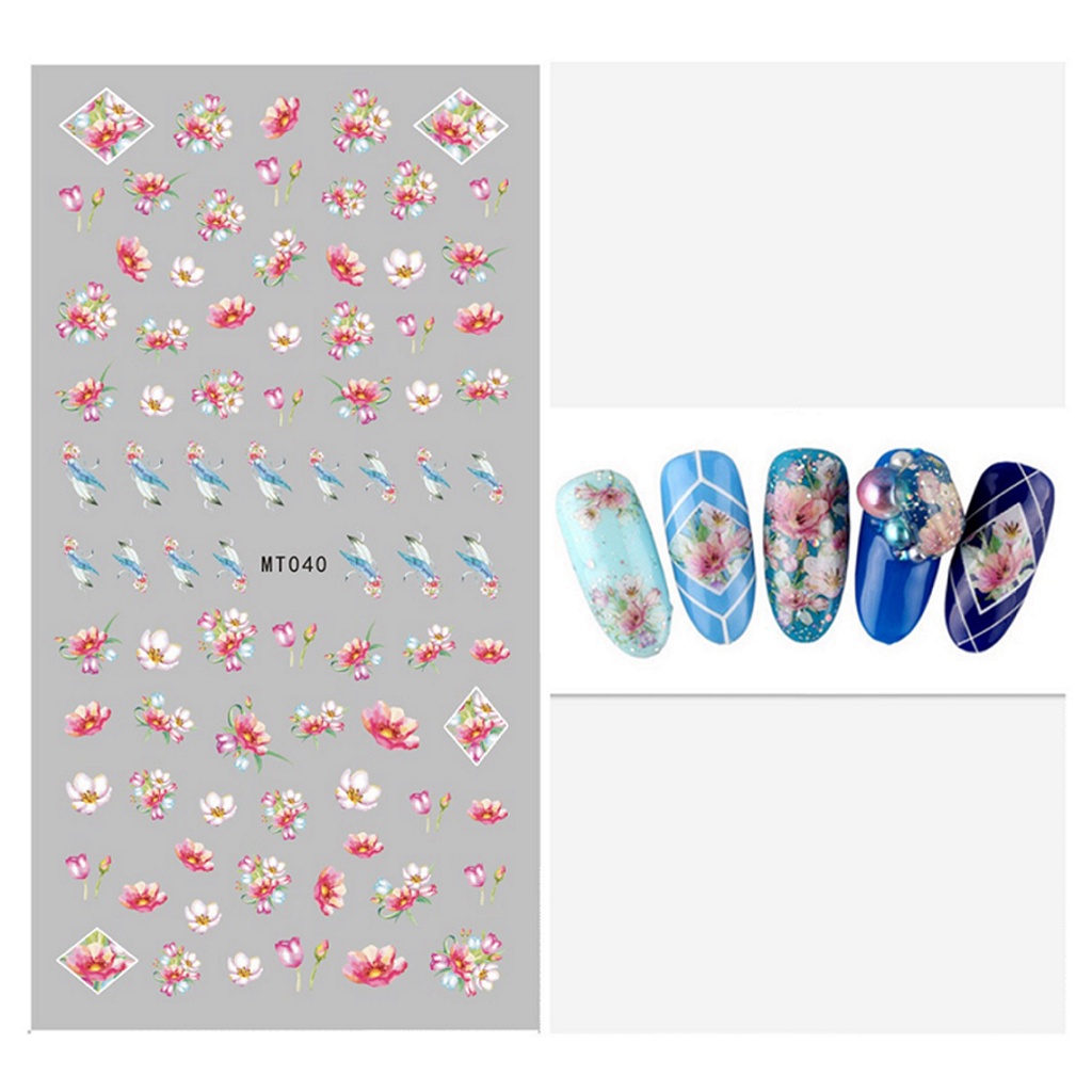 Jual Pretty Pink Flower Ultra Thin Nail Sticker / Stiker Kuku Bunga ...
