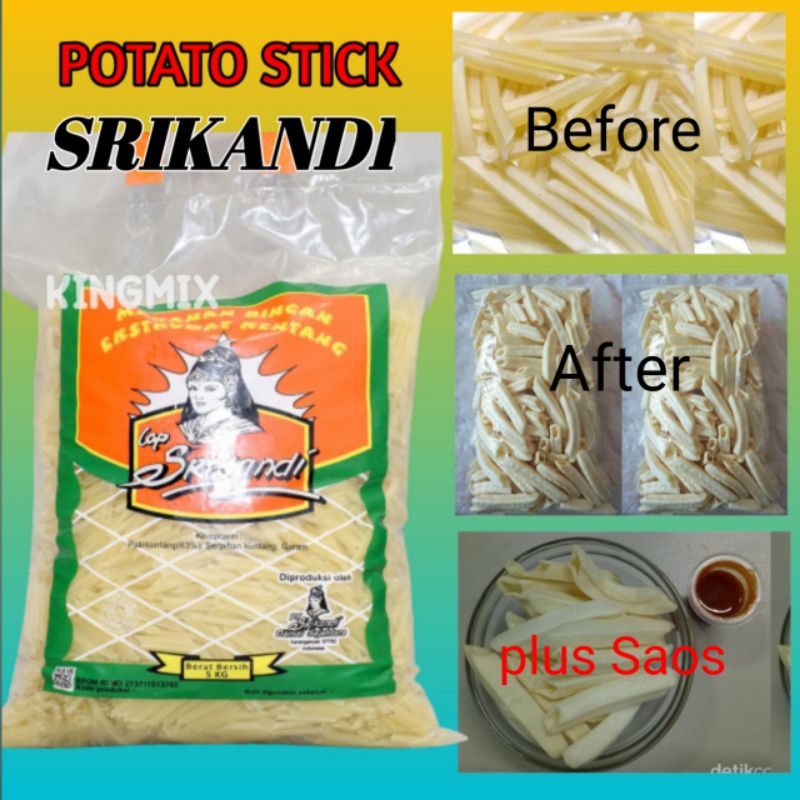 Jual Krupuk stick potato mentah 1kg stick kentang srikandi | Shopee ...