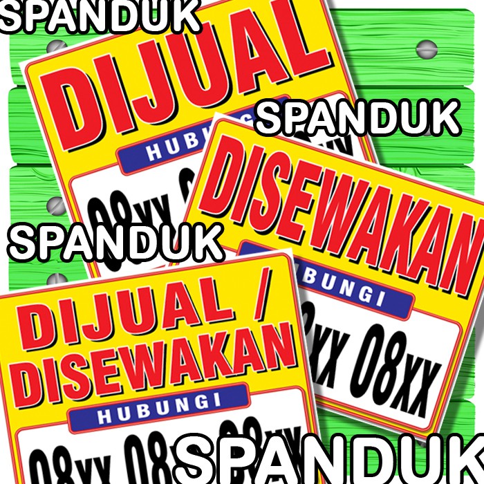 Jual Banner Spanduk Rumah / Ruko / Toko Di Jual / Di sewakan (100x80cm ...