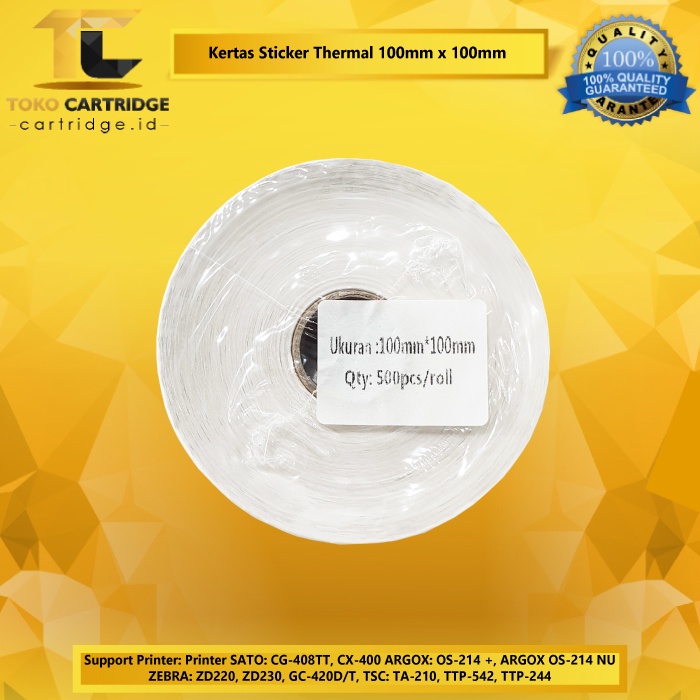 Jual Kertas Sticker Thermal 100mm X 100mm Label Barcode 1 Roll Isi ...