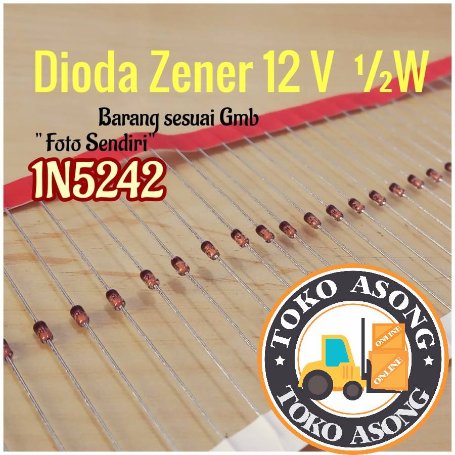 Jual dioda Zener 1N5242 diode 12V 1/2 Wvolt 0.5 watt | Shopee Indonesia