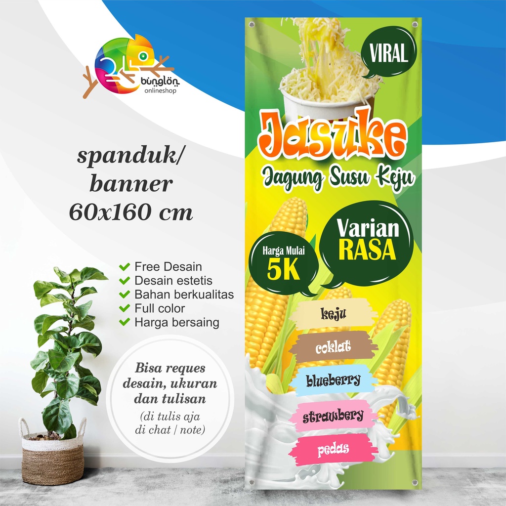 Jual Spanduk, Banner Jasuke (Jagung Susu Keju) | Shopee Indonesia