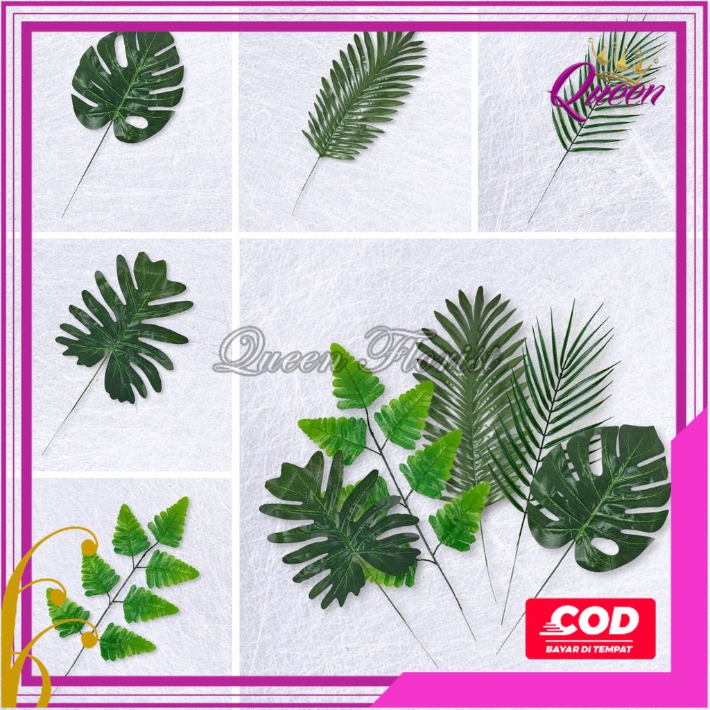 Jual DAUN PALEM PAKIS PLASTIK PILLOW LEATHER FERN MAWAR DURI JARI-JARI ...
