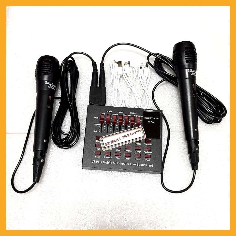 Jual paket Live Mixer Audio USB External Soundcard Broadcast Microphone ...