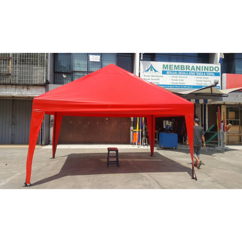Jual Tenda Cafe Polos Bahan Terpal Ulin Merah | Shopee Indonesia