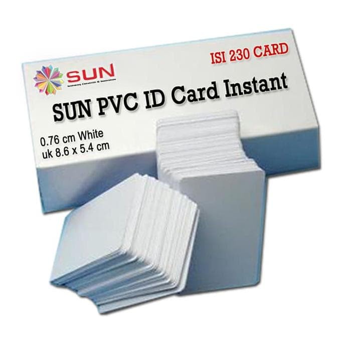 Jual SUN PVC ID Card 0,76 White uk 8.6 x 5.4 cm (Kertas PVC INSTANT ...