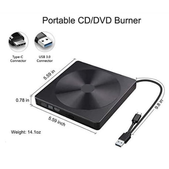 Jual DVDRW External Portable DVD USB 3.0 dan Type C Read and Write ...