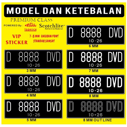 Jual STIKER PLAT NOMOR MOBIL STANDAR | Shopee Indonesia