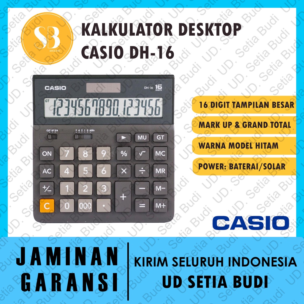 Jual Kalkulator Dekstop Casio DH-16 Asli dan Bergaransi DH16 | Shopee Indonesia