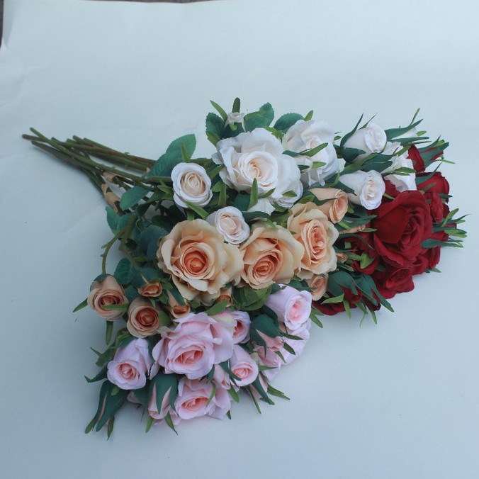 Jual BUNGA PLASTIK MAWAR KOMBINASI K5 B8045 BUNGA ARTIFICIAL DEKORASI ...