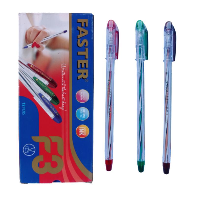 Jual Pulpen Pen Bulpen Ballpoint Faster F3 Alat tulis kantor | Shopee ...
