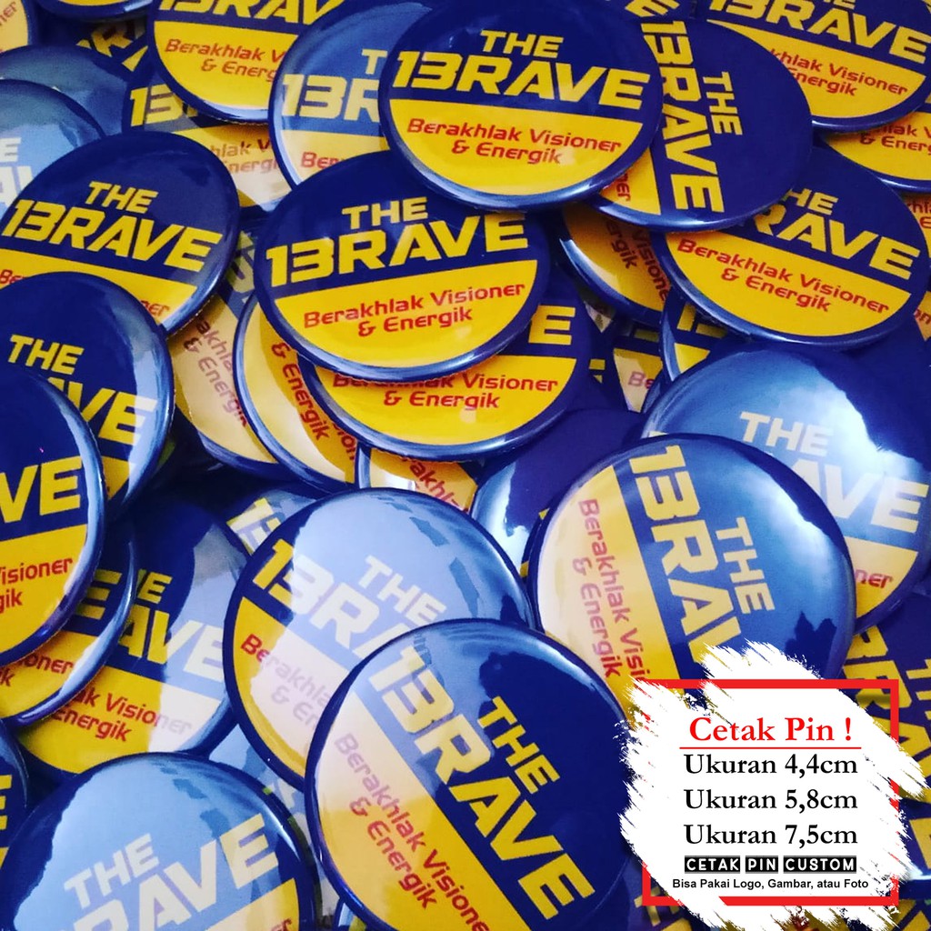 Jual Cetak Pin Custom Ukuran 4,4cm Peniti | Shopee Indonesia
