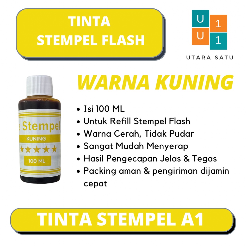 Jual Tinta Stempel Flash Warna Kuning 100 ML | Shopee Indonesia