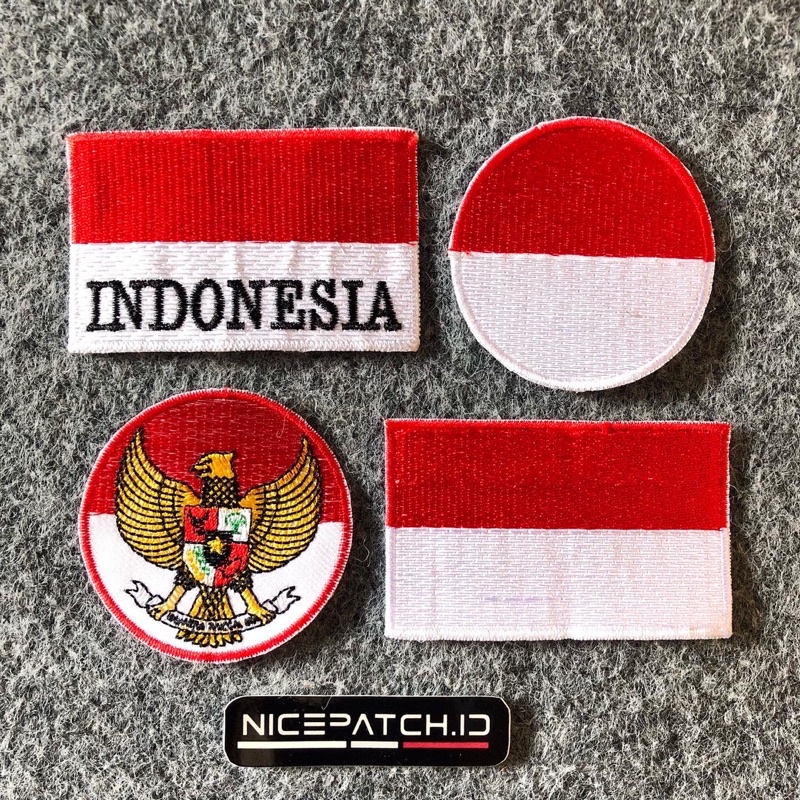 Jual Paket Patch Bendera Indonesia 1Pack isi 4Pcs Sesuai gambar Emblem ...