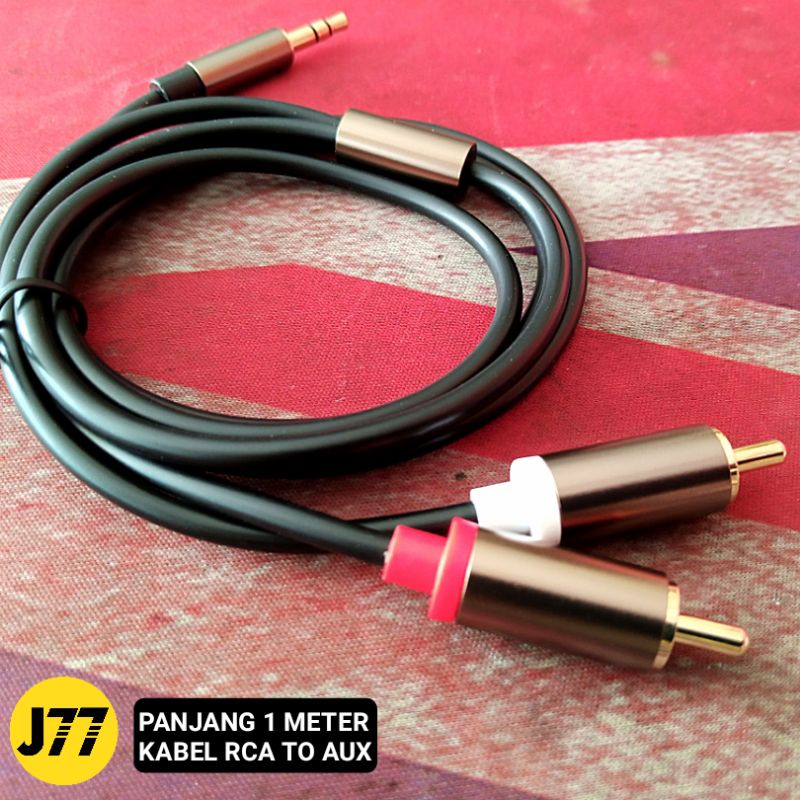 Jual Kabel RCA male to Aux 3.5mm male Dual Shield 1 Meter | Shopee ...