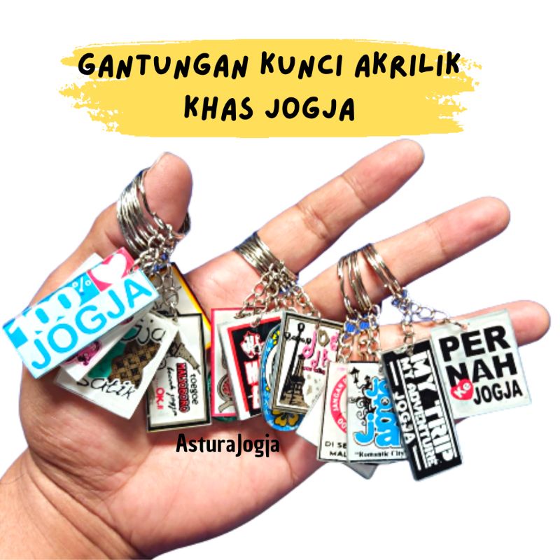 Jual Gantungan Kunci Akrilik Khas Jogja (PAKET 5PCS) || Souvenir Oleh Oleh Jogja | Shopee Indonesia