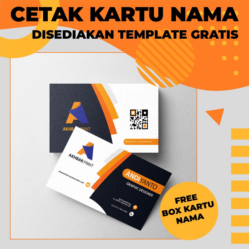 Jual Cetak Kartu Nama Custom Olshop Bisnis Perusahaan High Quality Isi ...