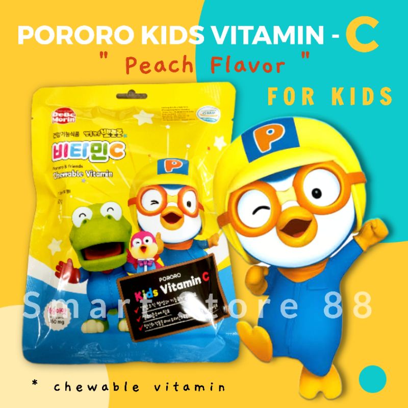 Jual BEBEMORIN PORORO KIDS VITAMIN C PEACH FLAVOUR VITAMIN C ANAK ...
