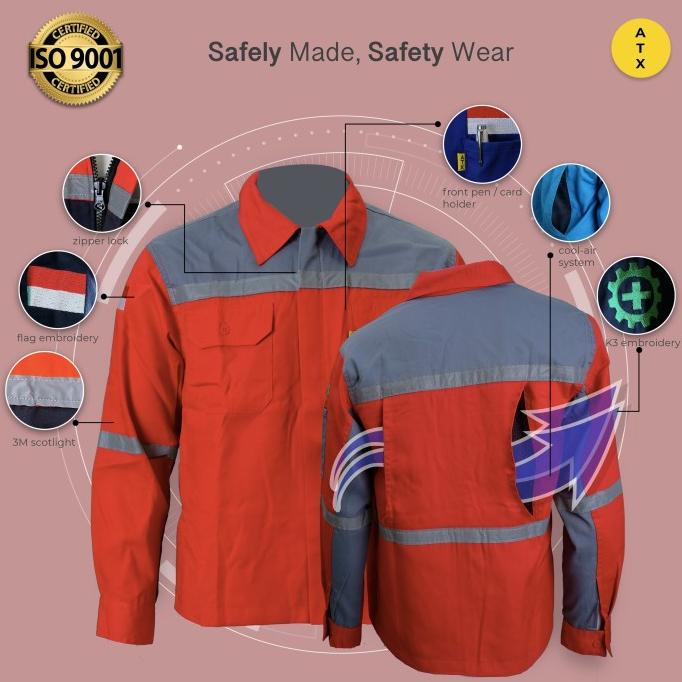 Jual Wearpack Safety Kemeja Kerja Lapangan Lengan panjang Merk ATX ...