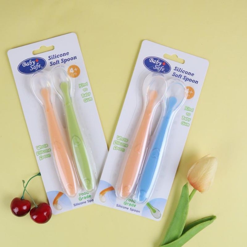 Jual Baby Safe Soft Spoon 2 / Sendok Makan Silicone Sc009 | Shopee ...